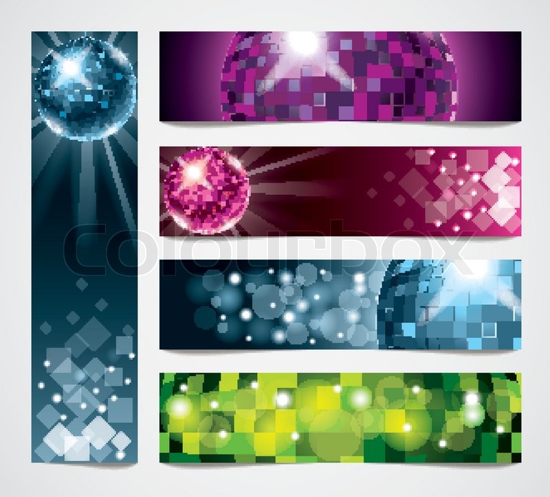 Disco vector banners set | Stock vector | Colourbox