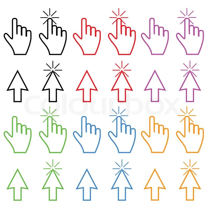 Colorful set of cursors for every ... | Stock vector | Colourbox
