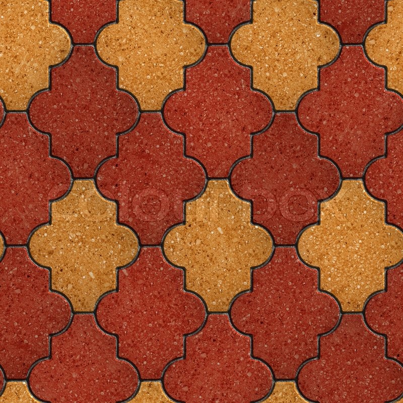 Red and Yellow Figured Pavement. ... | Stock image | Colourbox