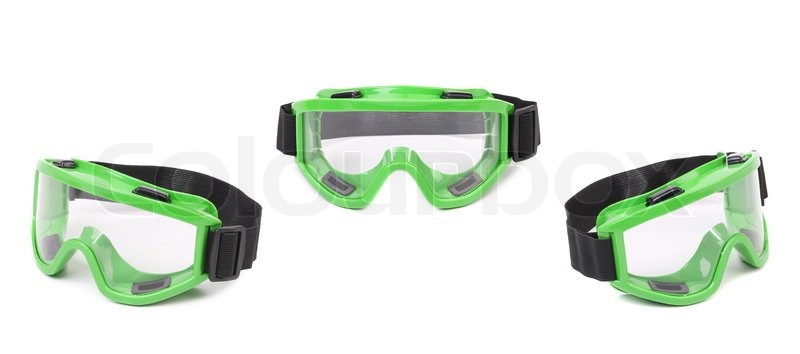 Set of green protective glasses. ... | Stock image | Colourbox