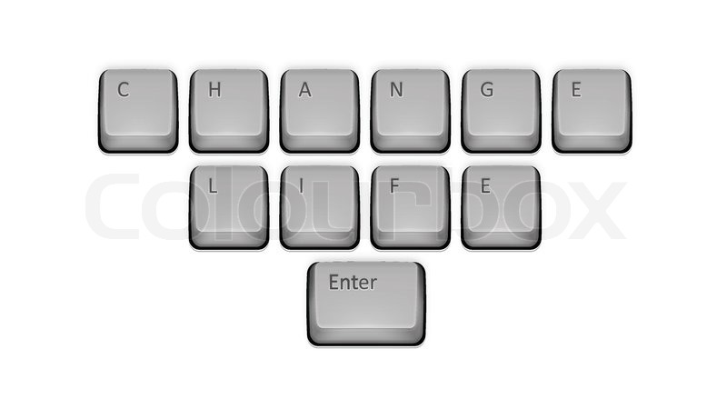 Phrase Change Life on keyboard and ... | Stock Vector | Colourbox
