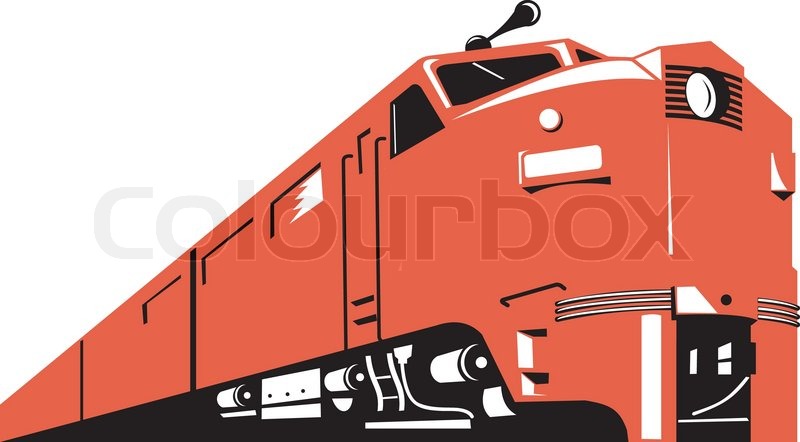 Illustration of a diesel train viewed ... | Stock vector | Colourbox