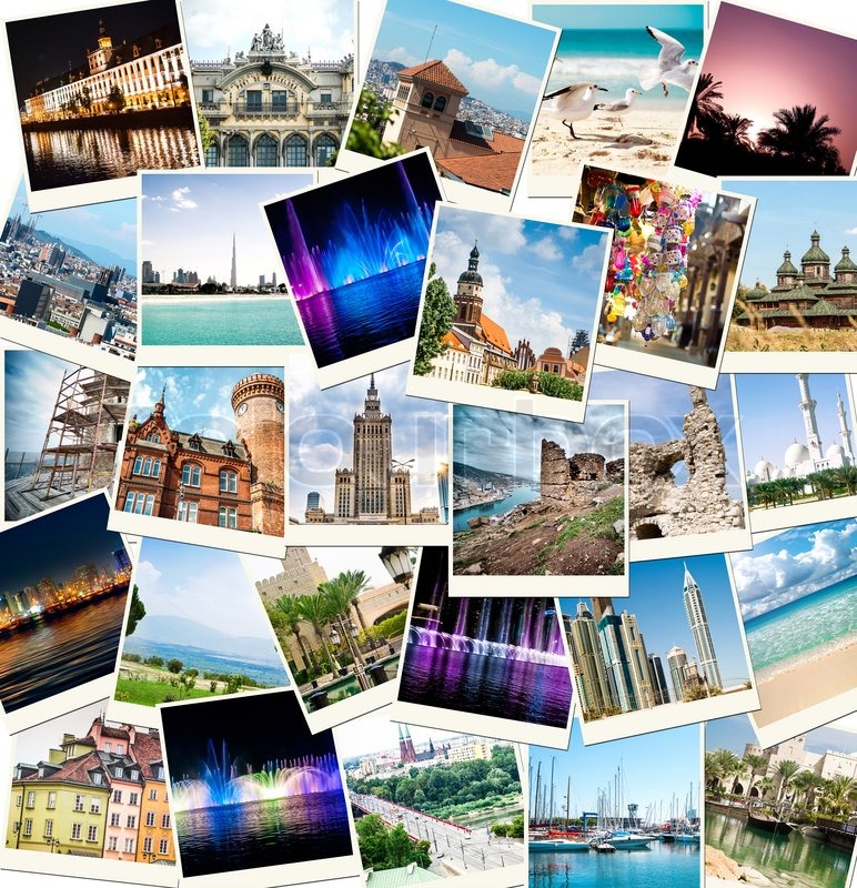 Collage of photos from travels to different countries | Stock Photo ...