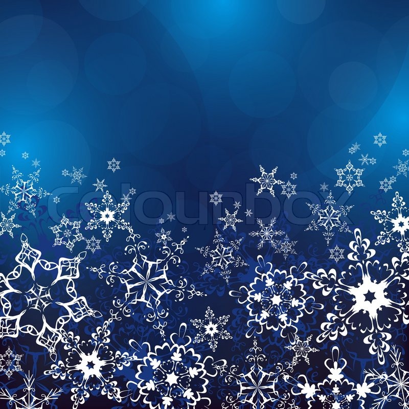 Winter blue background with white ... | Stock vector | Colourbox