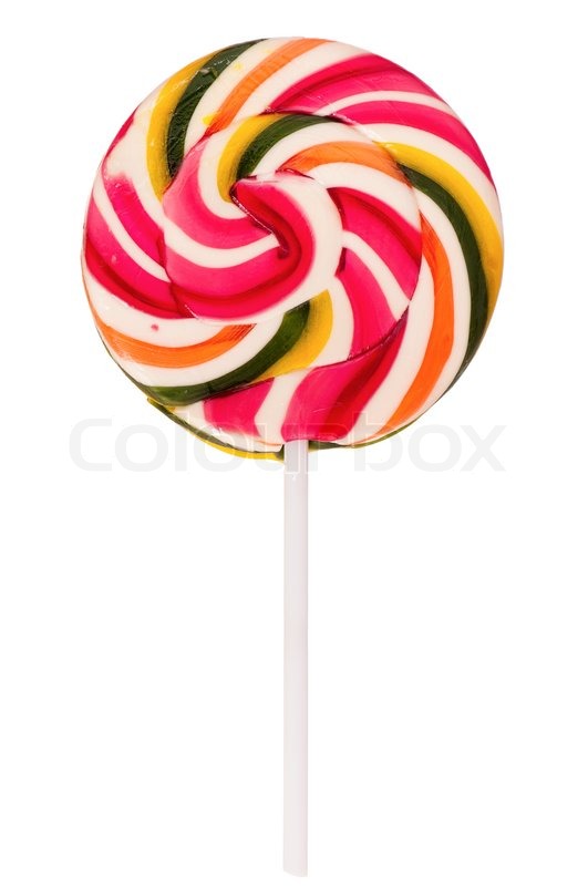 Single sweet lollipop isolated on white ... | Stock image | Colourbox