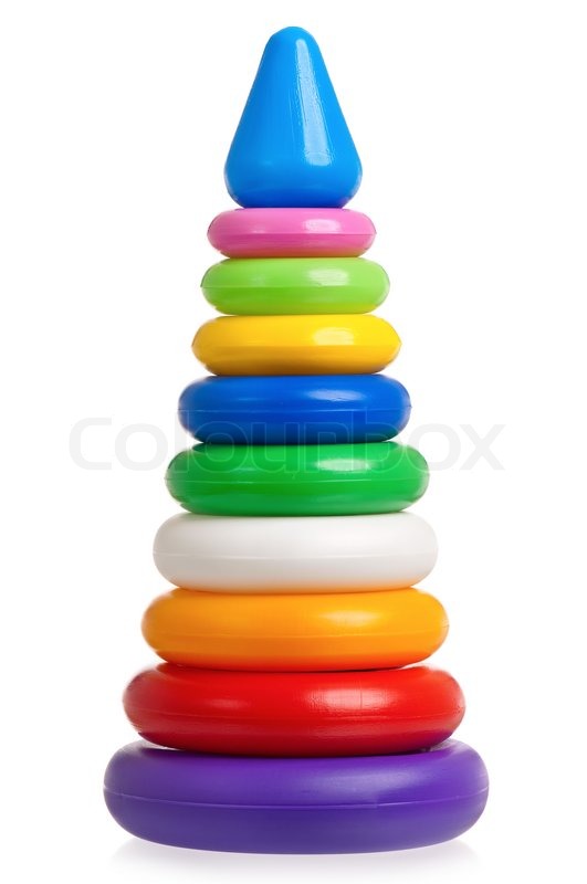 Pyramid build from colorful plastic ... | Stock image | Colourbox