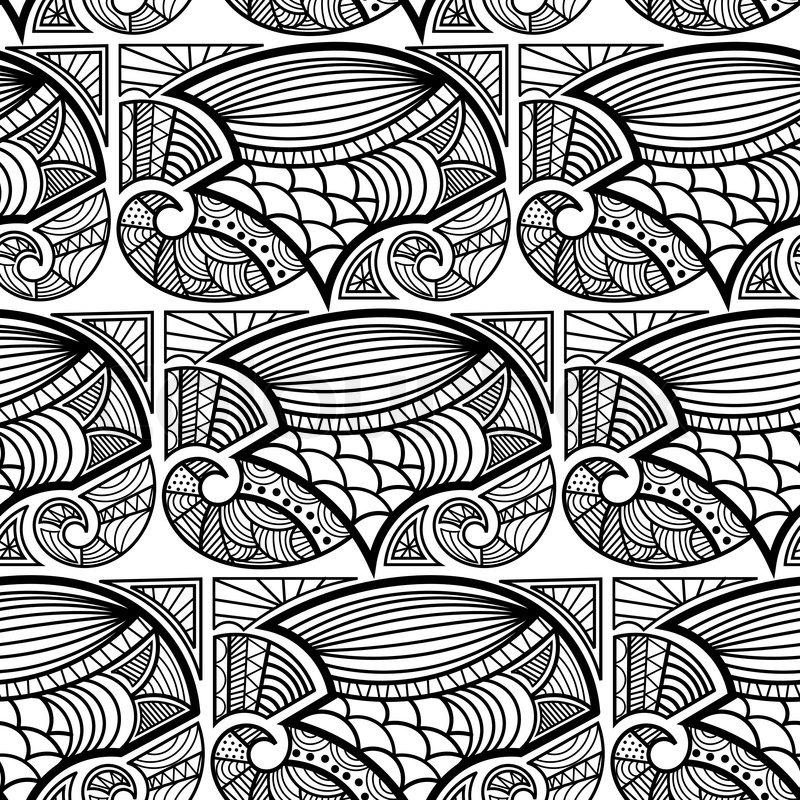 Black and white seamless texture with ... | Stock vector | Colourbox