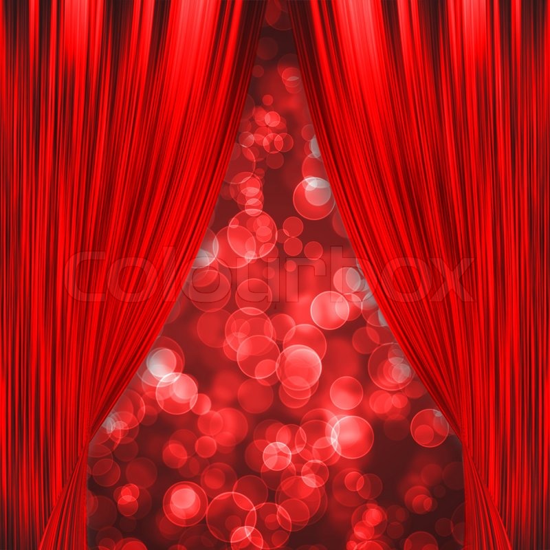 Zwei rote Vorhänge Eröffnung der ... | Stock Bild | Colourbox