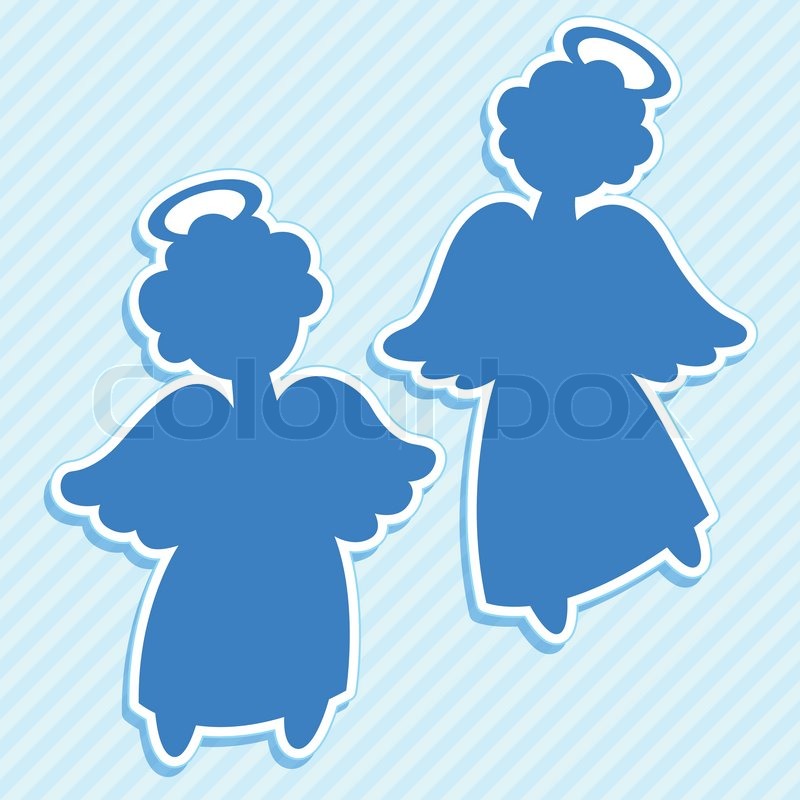 A set of two christmas angels | Stock vector | Colourbox