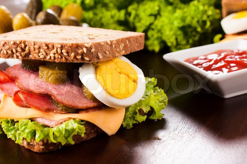 Sandwich on the table | Stock image | Colourbox
