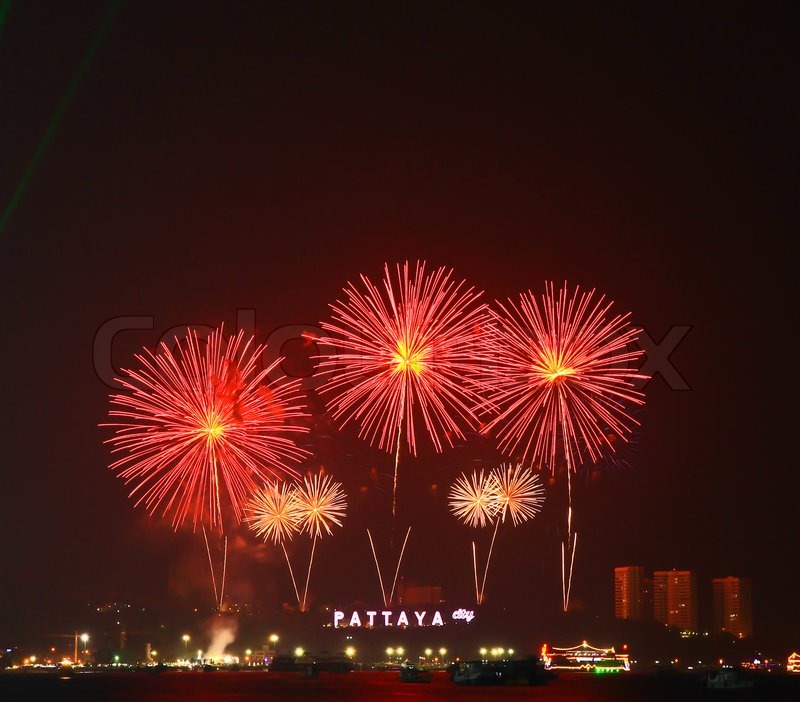 Fireworks beautiful in pattaya thailand | Stock image | Colourbox