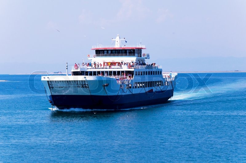 Passenger at ferry boat on the sea | Stock image | Colourbox