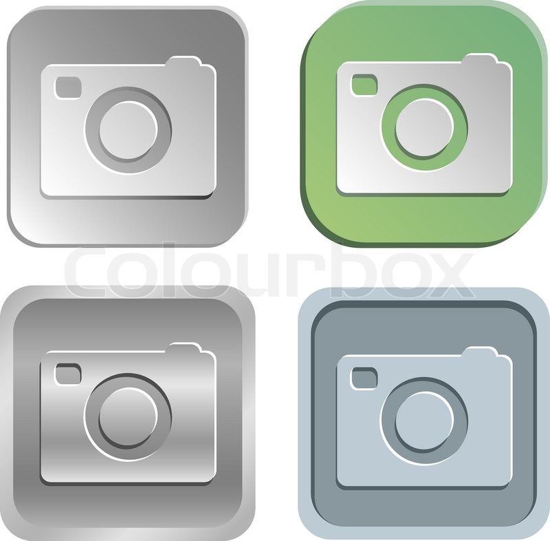 Vector camera buttons - four styles | Stock vector | Colourbox
