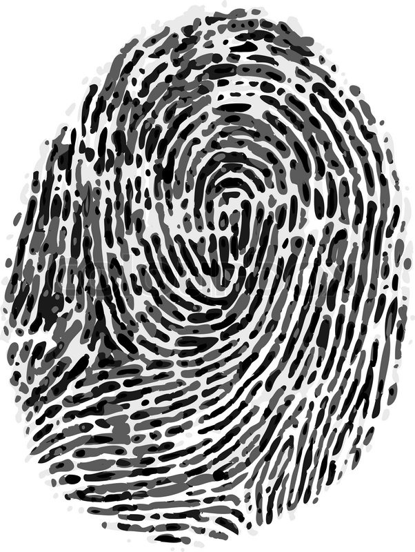 Vector dirty fingerprint on white ... | Stock vector | Colourbox