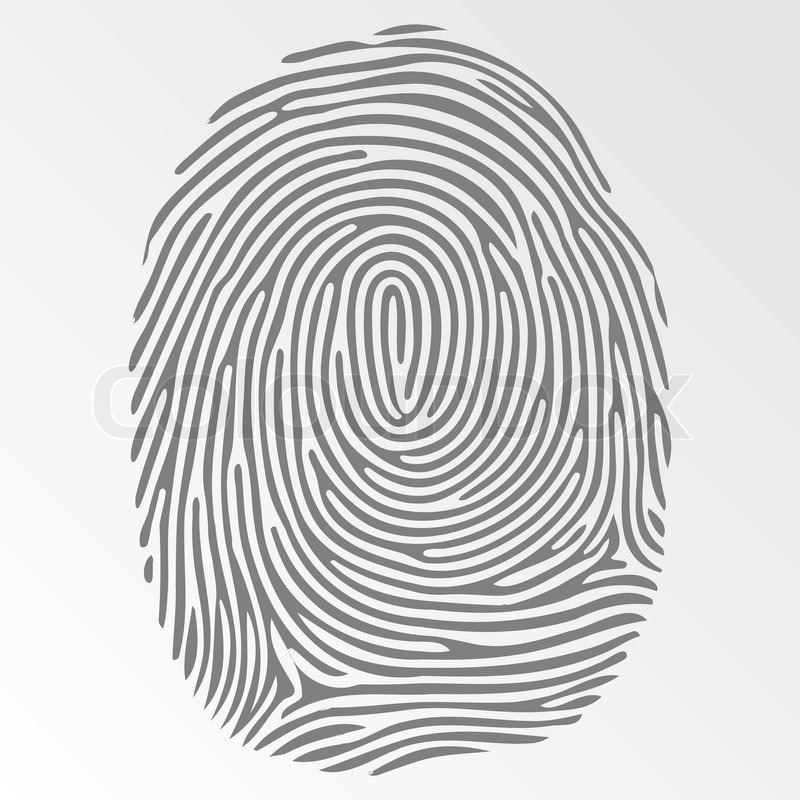 Vector dark fingerprint on gray ... | Stock vector | Colourbox