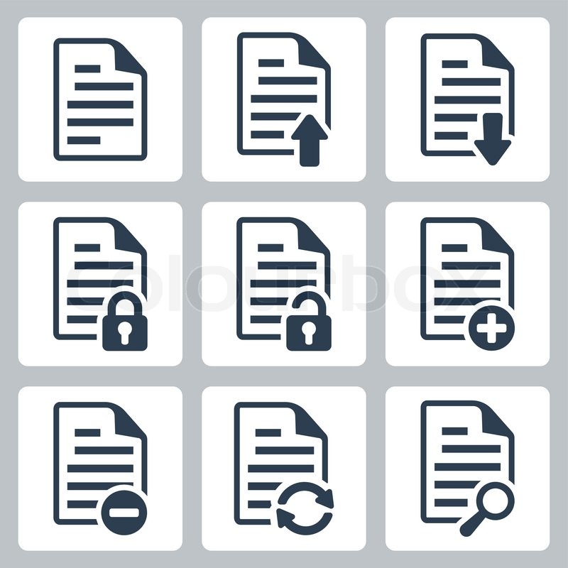 Vector isolated document icons set | Stock vector | Colourbox