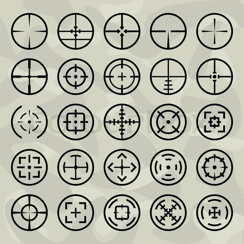 Vector isolated crosshairs set on ... | Stock vector | Colourbox