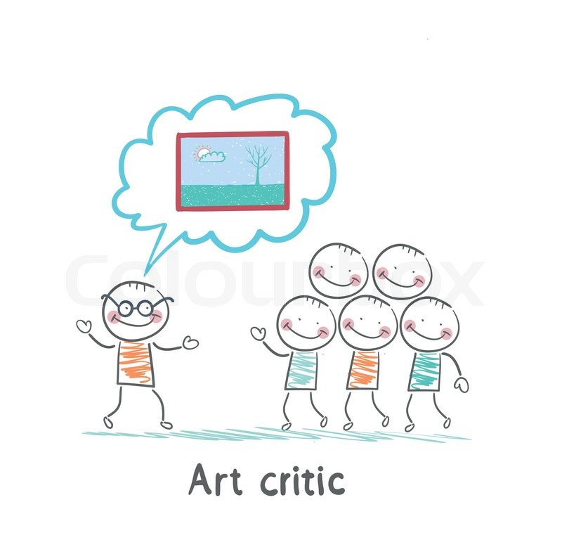 Art critic tells people about the ... | Stock vector | Colourbox