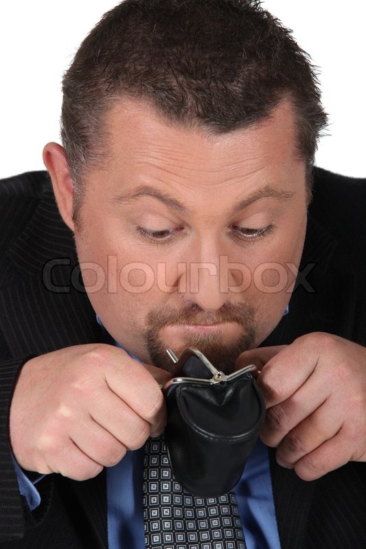 Man and purse | Stock image | Colourbox