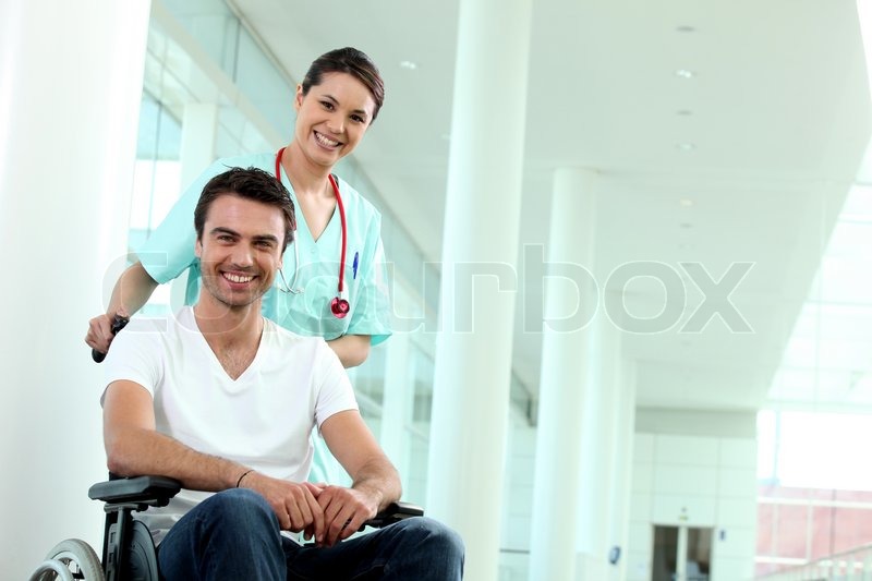 Nurse with disabled person | Stock image | Colourbox