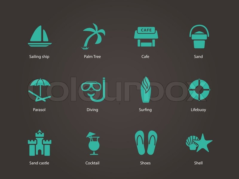 Strand -Icons | Stock-Vektor | Colourbox