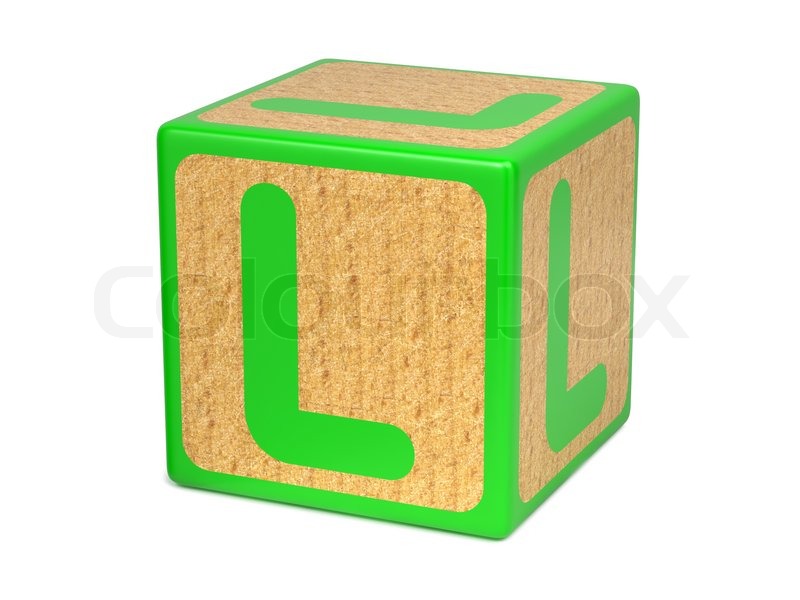 Letter L on Green Wooden Childrens ... | Stock image | Colourbox