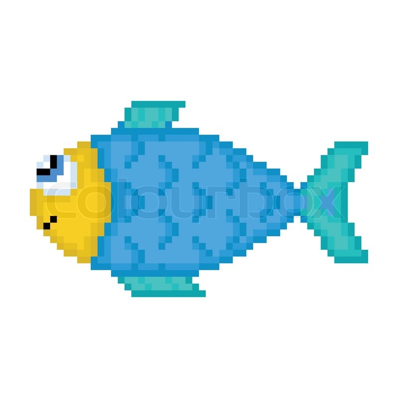 Illustration pixel fish | Stock Vector | Colourbox