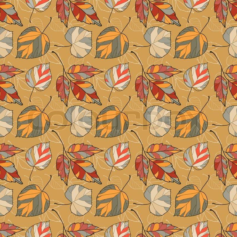 Seamless background with autumn leaves | Stock image | Colourbox