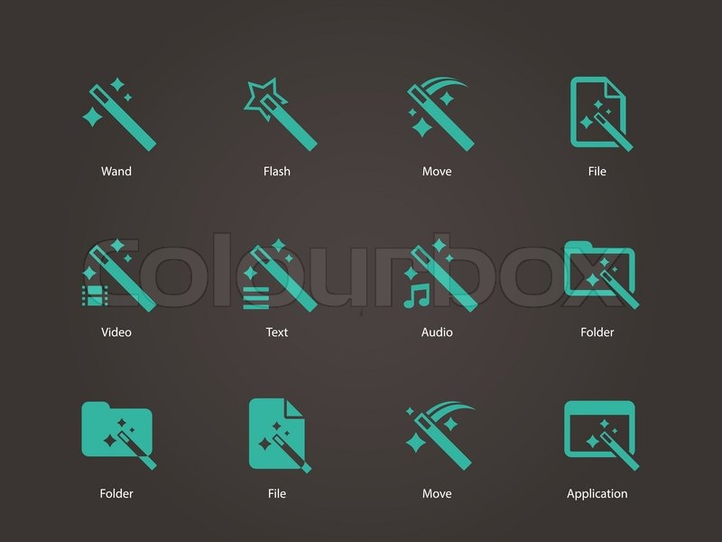 Magician icons. Vector illustration. | Stock vector | Colourbox