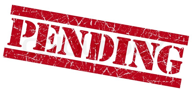 Ausstehend Grunge roten Stempel | Stockfoto | Colourbox