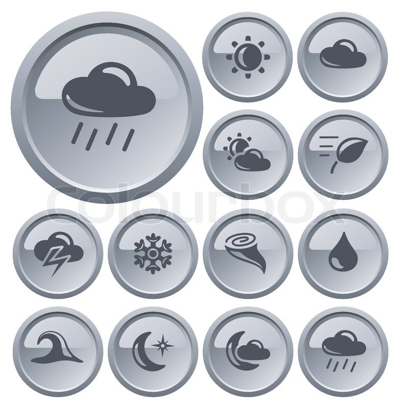 Weather button set | Stock vector | Colourbox