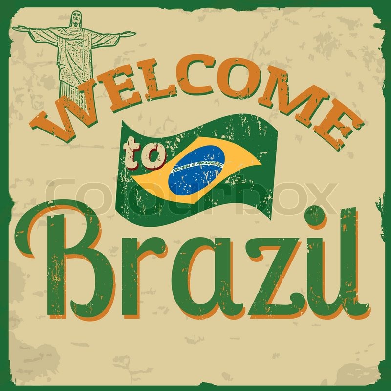 Welcome to Brazil vintage poster | Stock Vector | Colourbox