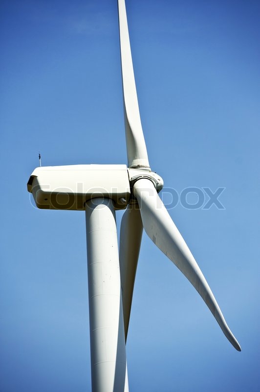 Side Closeup of Wind Turbine. ... | Stock image | Colourbox