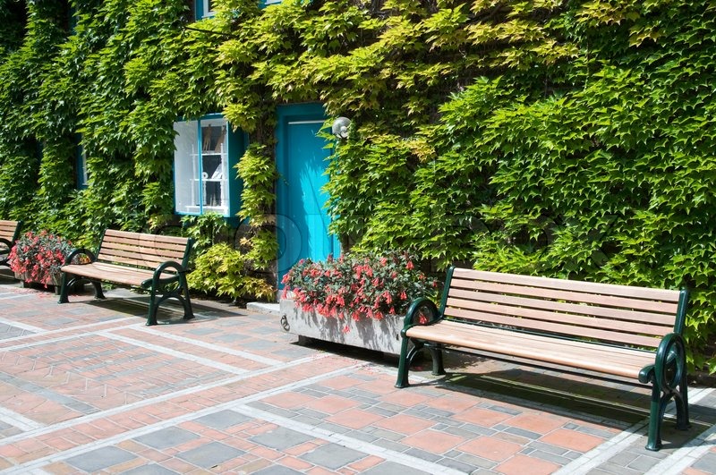 Place to sit and relax in park with ... | Stock image | Colourbox