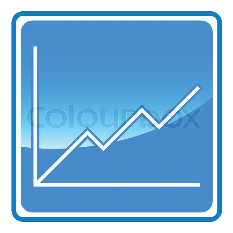 New blue chart icon on a white ... | Stock vector | Colourbox