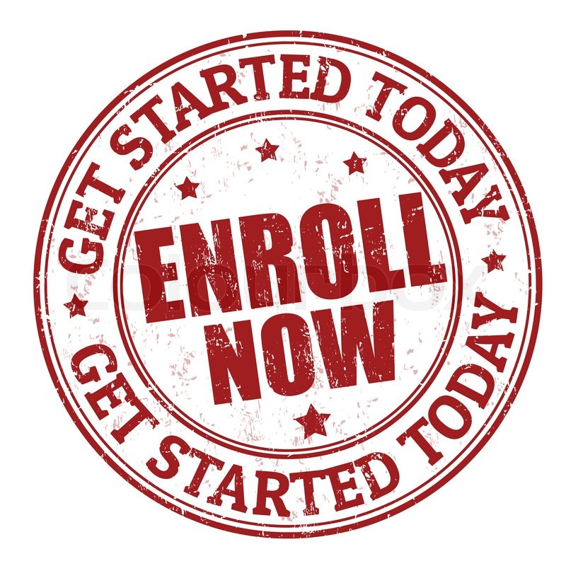 Enroll now grunge rubber stamp on ... | Stock vector | Colourbox