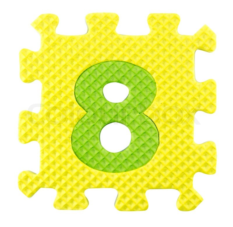 Number Eight, Alphabet puzzle isloated ... | Stock image | Colourbox