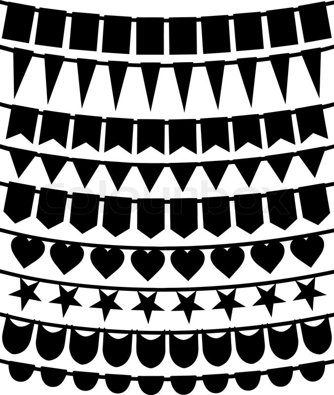 Set of different flags on string ... | Stock vector | Colourbox