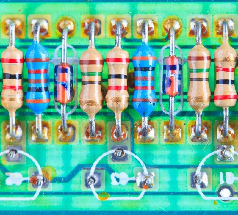 Resistor electronic components mounted ... | Stock image | Colourbox