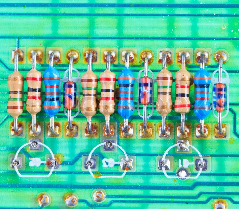 Resistor electronic components mounted ... | Stock image | Colourbox