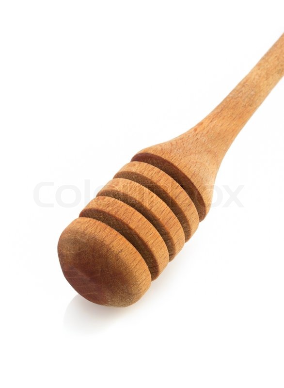 Træ honning pind på hvid | Stock foto | Colourbox