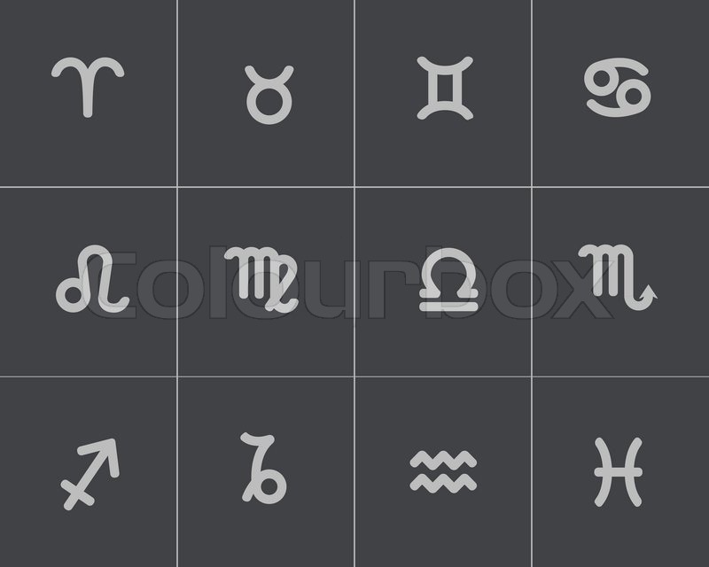 Vector sort stjernetegn ikoner sæt | Stock vektor | Colourbox