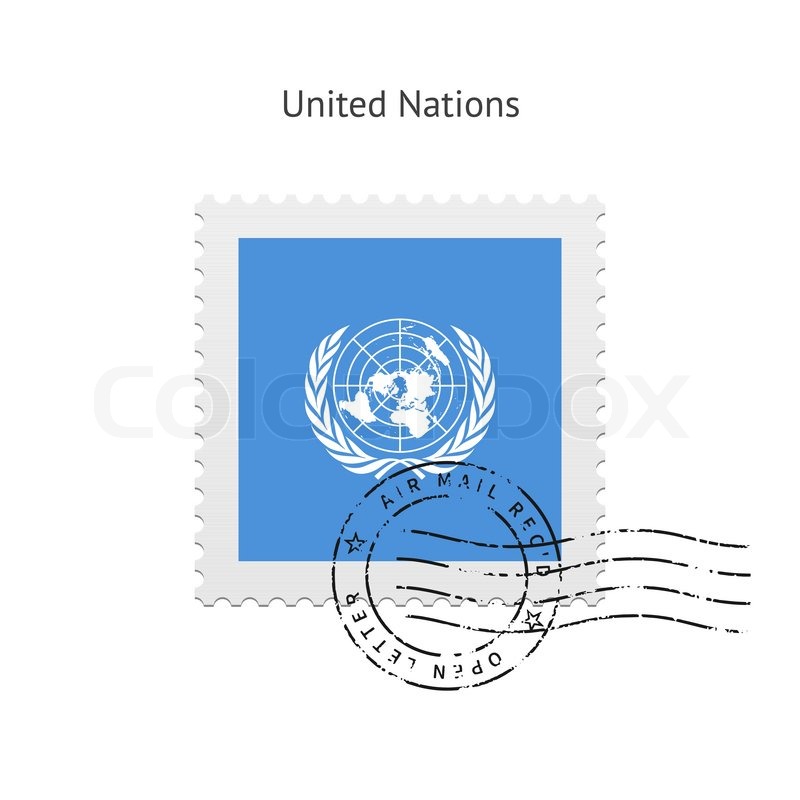 FN Flag Frimærke | Stock vektor | Colourbox