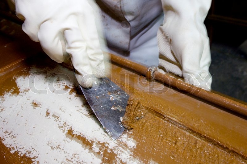 Pickling bath with rubber glove | Stock image | Colourbox