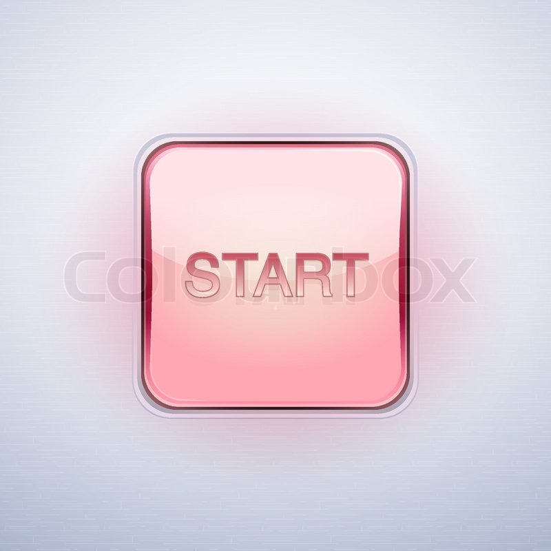 Glass effect pushbutton START. Vector ... | Stock vector | Colourbox