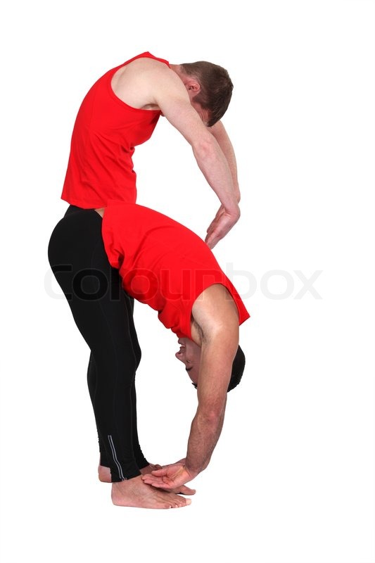 Two men stretching | Stock image | Colourbox