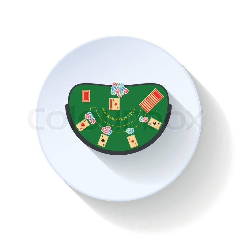Blackjack table flat icon vector ... | Stock vector | Colourbox