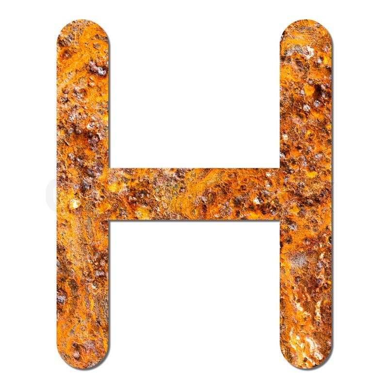 Font rusty steel texture alphabet H ... | Stock image | Colourbox