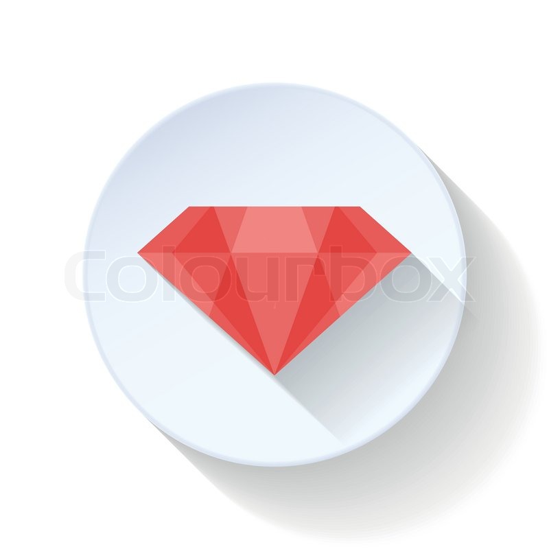 Ruby flat icon design vector graphic ... | Stock vector | Colourbox