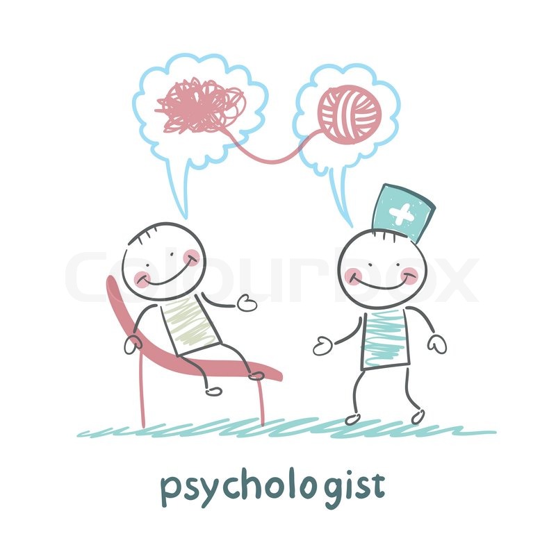 Psychologist says to the patient, and ... | Stock vector | Colourbox